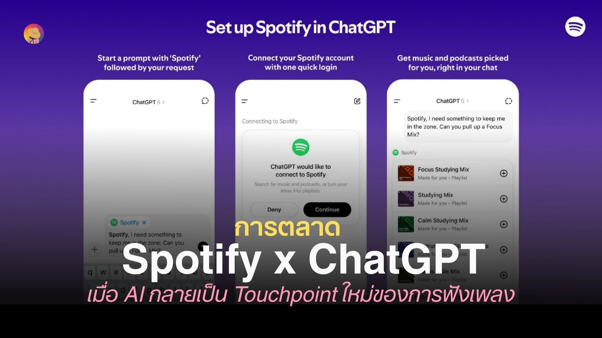 การตลาด Spotify x ChatGPT เมื่อ AI กลายเป็น Touchpoint ใหม่ของการฟังเพลง